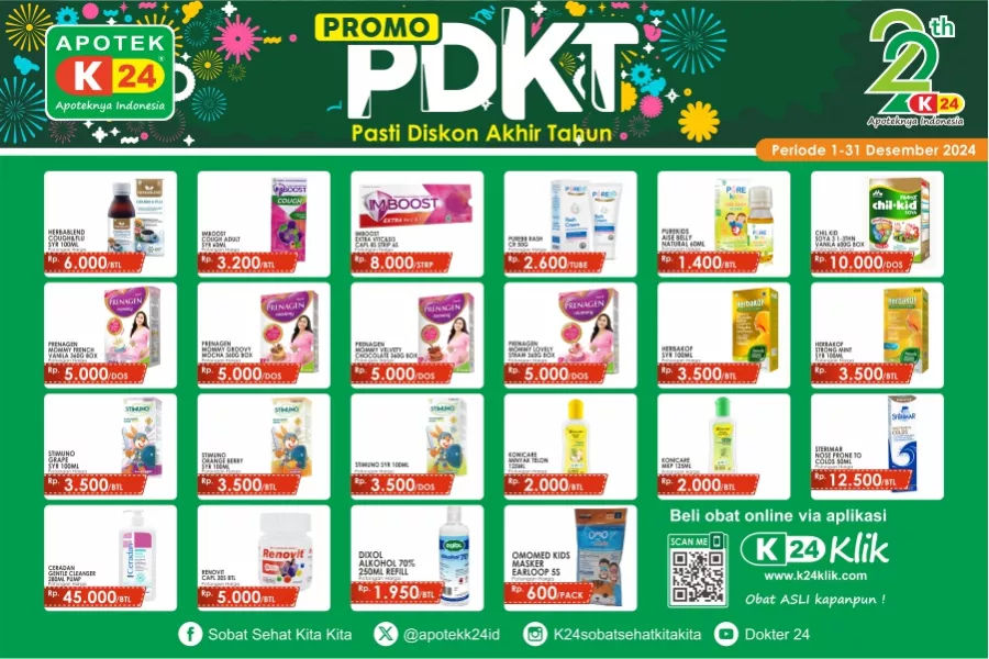 Promo Desember 2024 PDKT Pasti Diskon Akhir Tahun di Apotek K-24 ...