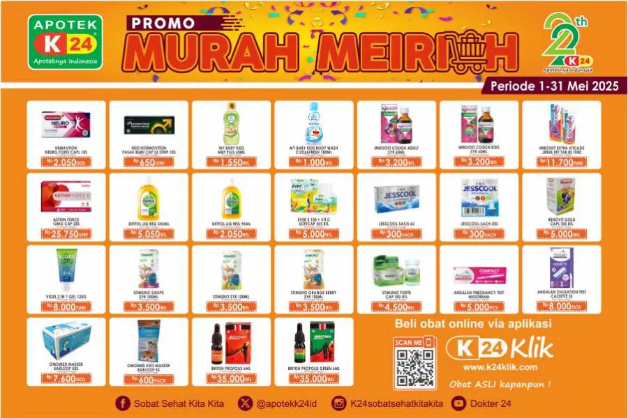 Nikmati Promo Mei dari Apotek K-24 "MEIRIAH" agar Lebih Sehat!